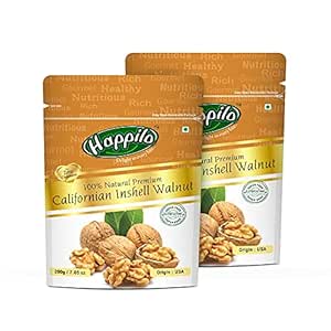 Happilo 100% Natural Premium Californian Inshell Walnuts, 200g (Pack of ...