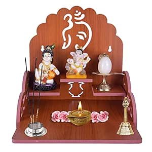 PRIMEFAIR Wooden Wall Mounted Hanging Puja Temple Wood God Stand for ...