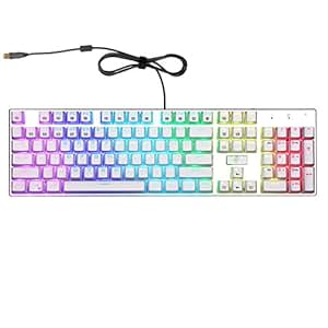 White Mechanical Gaming Keyboard RGB Backlit Tactile: Amazon.co.uk ...