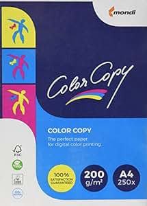 Color Copy A4 Paper - 200gsm, 1 pack of 250 sheets: Amazon.co.uk ...