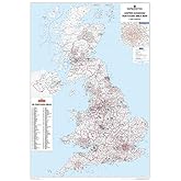 UK Postcode Wall Map - Large Wall Map - 120cm X 83cm - Clearly Shows ...