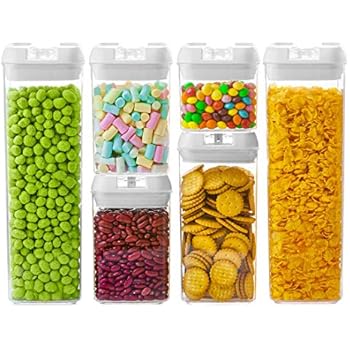 Set di 5 pezzi Conservazione degli alimenti Contenitori di Blocco in Plastica Acrilica, Ideale ...