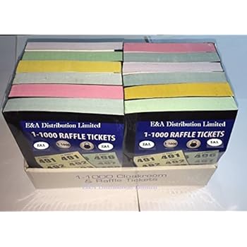 Cloakroom Tickets, 1 to 1000 (10 Pack): Amazon.co.uk: Office Products
