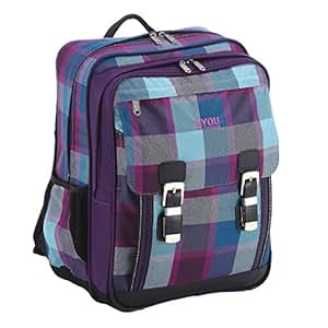 4YOU Schulrucksack Schulrucksack Classic Plus Squares Mehrfarbig (Grape ...