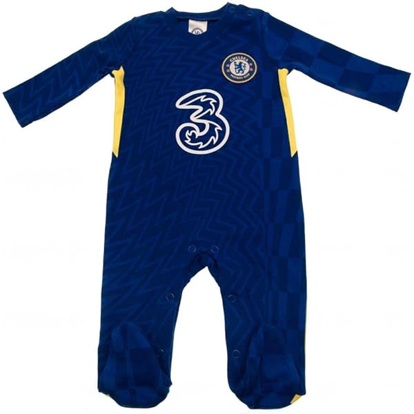 Chelsea Jersey Chelsea FC Baby 2023-2024 Kit Sleepsuit (6-9 Months ...