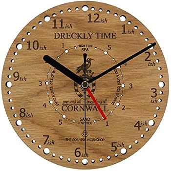 Wooden Time + Tide Wall Clock - Cornish Dreckly Time - WC.W.DTT01 ...