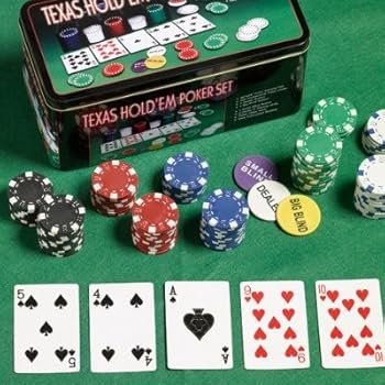Texas Holdem Poker Set In Metal Tin: Amazon.co.uk: Office Products
