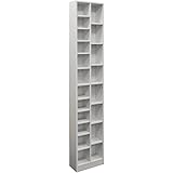 Block - Tall Sleek 360 CD / 160 DVD Media Storage Tower Shelves - Dark ...
