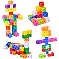 PULSBERY Creation Cubes 100 Piece Snap Unit Cubes Centimeter Cube and Interlocking Building Set ...