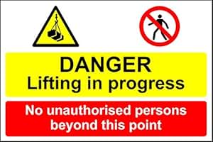 Danger lifting in progress. No unauthorised persons beyond this point ...