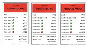 Buy Monopoly Red Deeds - Illinois Avenue, Indiana Avenue, Kentucky ...