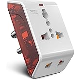 GM 3012 3 Pin Travel Universal Multi Plug Adaptor with Surge Protector ...