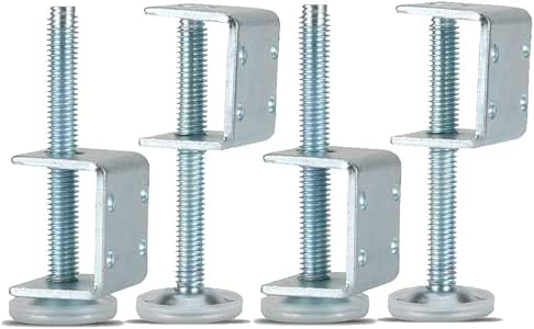 Gasea 4 Packs Heavy Duty Adjustable U Brackets Baseboard with Levelling ...