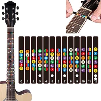 Shapefun, adesivo per il manico della chitarra, con note musicali, per ...
