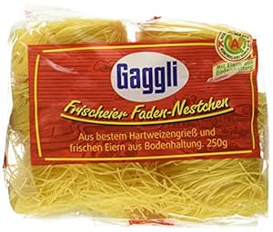 Gaggli Frischeier-Nudeln Faden Nest, 6er Pack (6 x 250 g) : Amazon.de ...