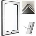 A4 A3 A2 and A1 Aluminium Silver Lockable Outdoor Snap Frames/Poster Holder (1, A1 X SILVER ...