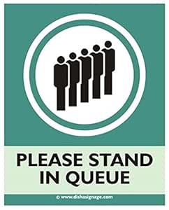 Please Stand in Queue - Auto Glow Sign Board (English): Amazon.in ...