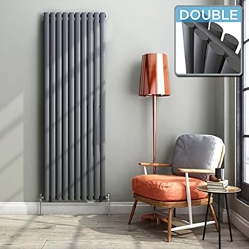 iBathUK | 1800 x 600 mm Modern Vertical Column Radiator Anthracite ...