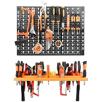VonHaus Garage Wall Tool Rack Pegboard + Shelf Tool Organiser/Holder ...