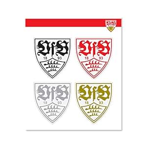 VfB Stuttgart Football Club Crest Sticker Set of 4 Approx. 9 x 9 cm ...