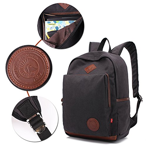 AUGUR Canvas Backpack for Men Vintage Daypack Laptop Backpack 15.6 Inch ...