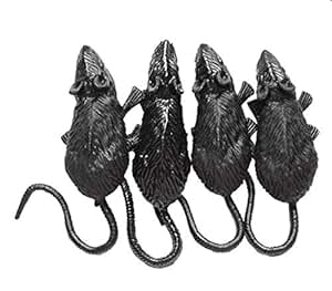 Black Plastic Rats - Pack of 6: Amazon.co.uk: Toys & Games