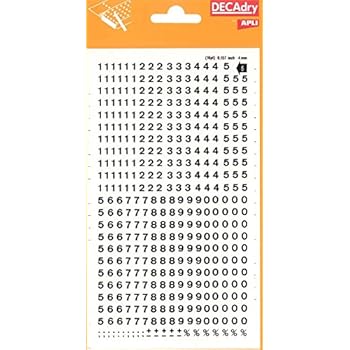 Black Number Transfers 4mm - 1 Sheet: Amazon.co.uk: Office Products