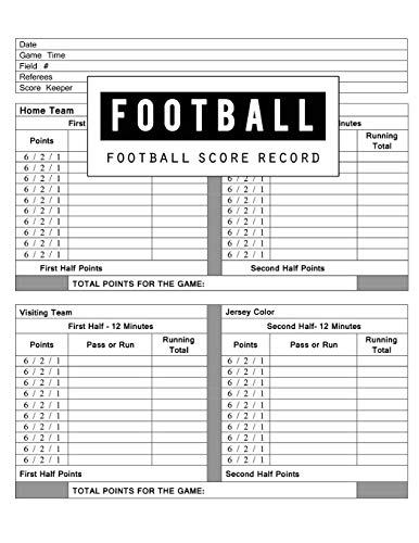 Buy Football Score Record: Football Game Record Keeper Book, Football ...