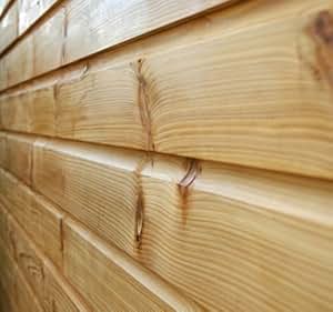 150mm x 15mm Thick Treated Wooden Shiplap Cladding Boards 2.4m (30 ...