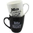 #Winning Mr Right and Mrs Always Right Mug Set Dual Ceramic Novelty ...