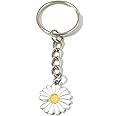 FizzyButton Gifts Daisy Flower Keyring Key Ring with Enamel Charm and ...