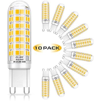 G9 LED Bulbs GLIME 6W Equivalent to 60W Halogen Bulbs No Flicker/Strobe ...