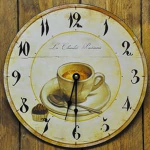 30cm Battery Operated Coffee Cafe Kitchen Wall Clock: Amazon.co.uk ...
