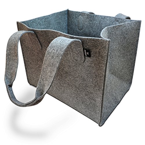 JEMAKO XXL Filztasche Kaminholztasche Filzkorb extrem belastbar 72 l ...