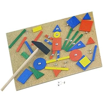 Tap Tap Art Cork Board Wooden Pieces Hammer and Nail: Amazon.co.uk ...