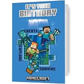Minecraft General Birthday Card : Amazon.co.uk: Stationery & Office ...
