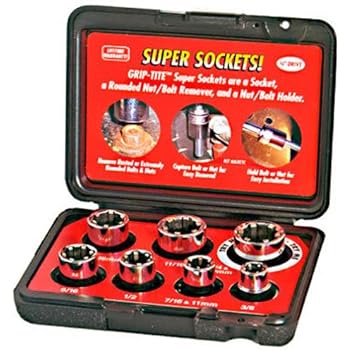 Grip Tite 00112 7 Piece Metric Rounded Bolt Removal Socket Set, Chrome ...