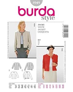 Burda 8949 Schnittmuster Kurzjacke im Trachtenstil (Damen, Gr. 34-46 ...