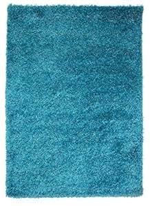 Shaggy Thick Modern Luxurious Teal Light Blue Rug High Pile Long Pile ...