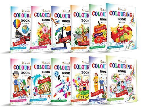 Colouring Books Collections by InIkao (12 Books) : Pack of 12 Copy ...