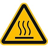 Aufkleber Warnung vor heißer Oberfläche Folie gemäß ASR A1.3/DIN 7010 ...