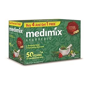 Buy Medimix Ayurvedic Classic 18 Herbs Soap, 125 g (4 + 1 Offer Pack ...