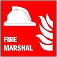 Fire marshal safety sign - Self adhesive sticker (100mm x 100mm ...