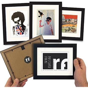 Postcard Frame Set for 3.5" X 5.5" Postcard Black Frame White (Black ...