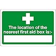 The location of the nearest first aid box is - safety sign - 1.2mm ...