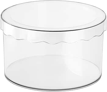 iDesign Clarity Storage Box With Lid, Small Plastic Round Storage Box ...