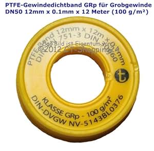 PTFE-Gewindedichtband Rolle (Teflonband) GRp für Grobgewinde DN50 nach ...