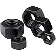 M2(2mm) Iron Black Hex Nut for Bolts & Screws Full Nuts with Coarse ...