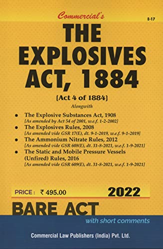 Buy Commercial's The Explosives Act, 1884 - 2022/edition Book Online at ...