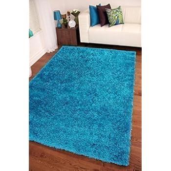 TEAL BLUE LUXURIOUS THICK SHAGGY RUGS 7 SIZES AVAILABLE 60cmx110cm (2ft ...